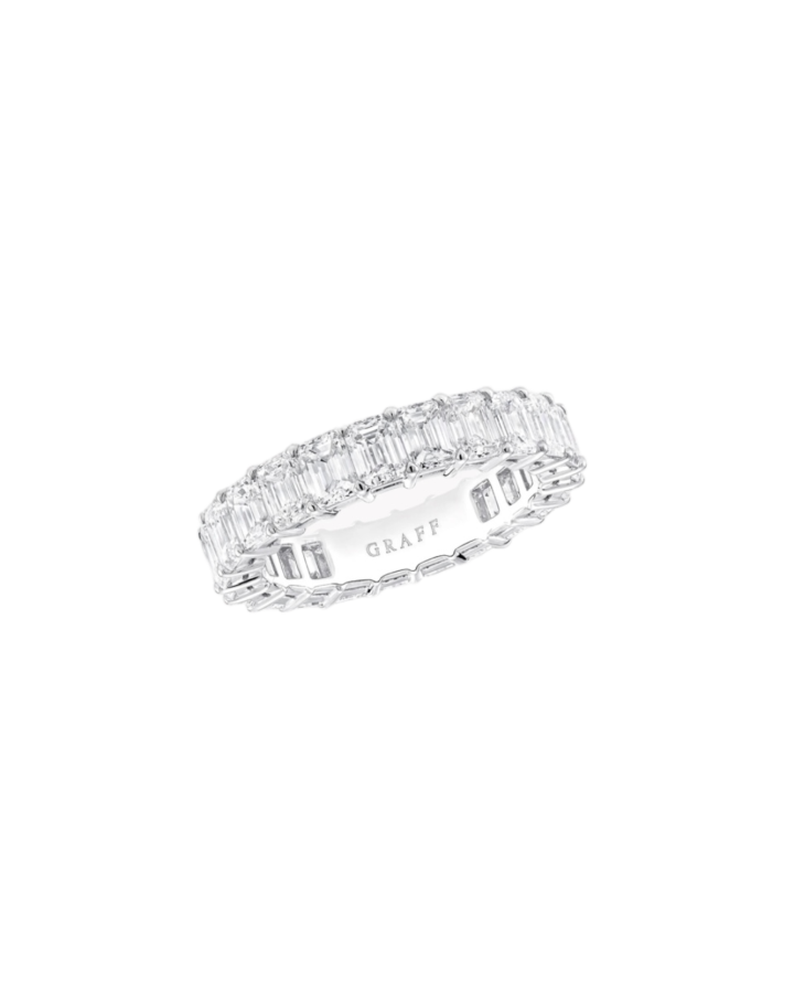 Кольцо Graff Emerald Cut Diamond Wedding Band PLATINUM 8 02CARAT (16513 ...